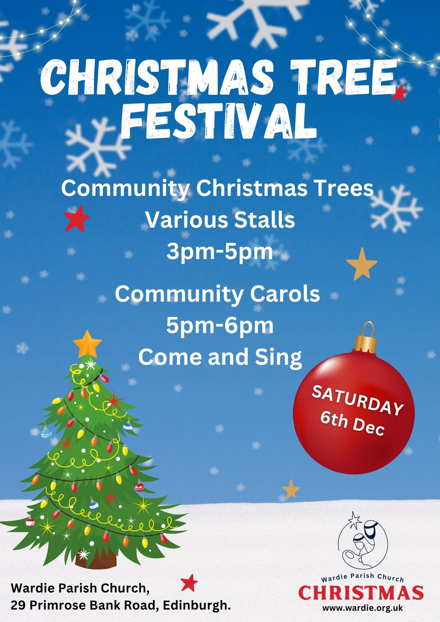 Christmas Tree Festival, 6th December – Wardie Parish Church